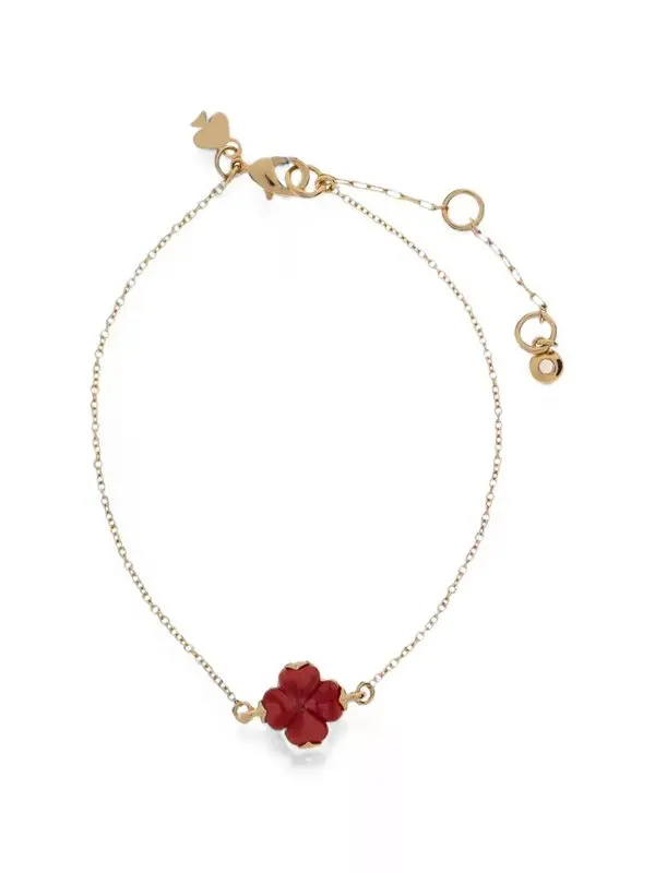 Kate Spade New York Flower Solitaire Clover-pendant Bracelet - Gold