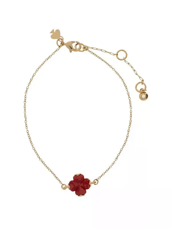 Kate Spade New York Flower Solitaire Clover-pendant Bracelet - Gold