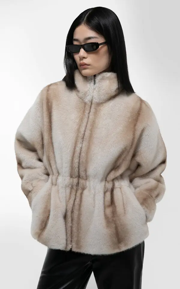DUCIE Kai Faux Fur Jacket - Ivory