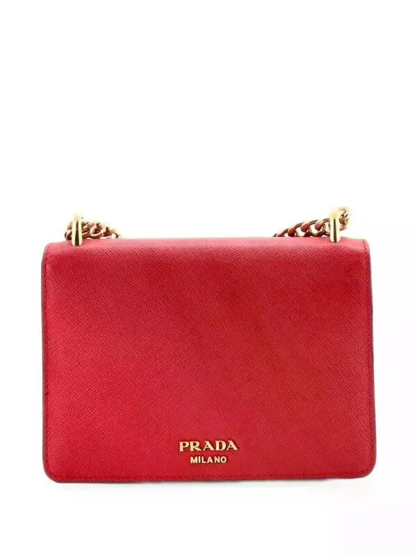 Prada Envelope Flap Chain Shoulder Bag Saffiano Leather Small Crossbody Bag