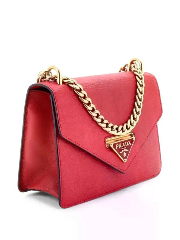Prada Envelope Flap Chain Shoulder Bag Saffiano Leather Small Crossbody Bag