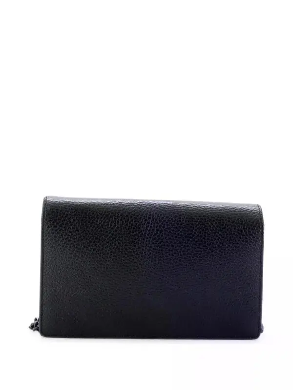 Gucci Petite Gg Marmont Chain Wallet Leather Mini Crossbody Bag - Black