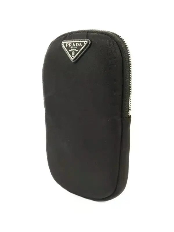 Prada Enamelled Triangle Logo Phone Shoulder Bag