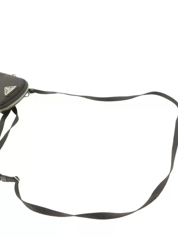 Prada Enamelled Triangle Logo Phone Shoulder Bag
