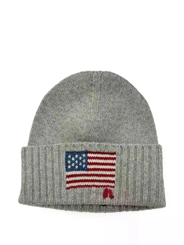 Polo Ralph Lauren Flag-intarsia Wool-blend Beanie - Grey