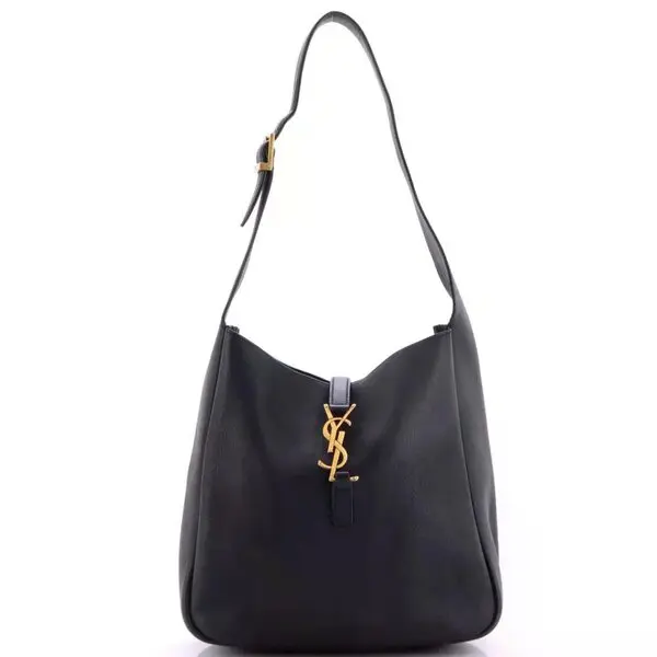 Saint Laurent Le 5 A 7 Supple Leather Small Hobo Bag - Black