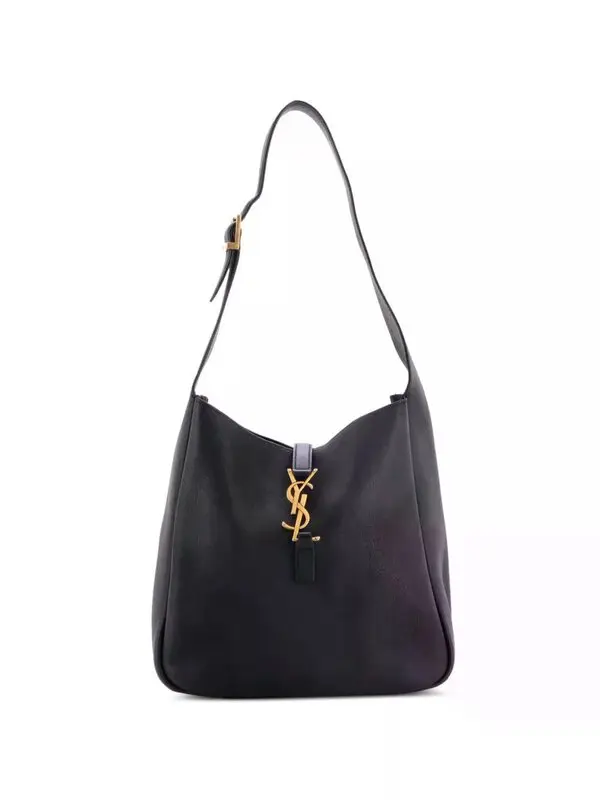 Saint Laurent Le 5 A 7 Supple Leather Small Hobo Bag - Black