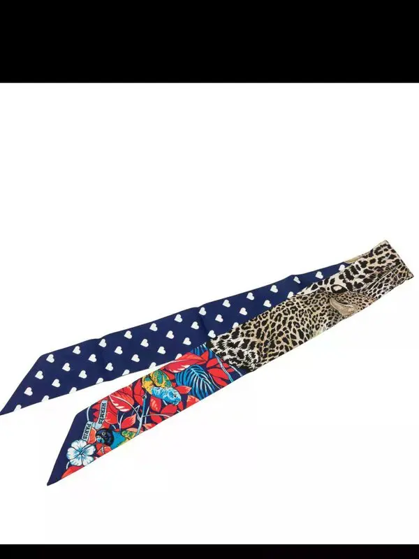 Hermès 2000-2026 Jungle Love Silk Twilly Scarf Scarves - Blue