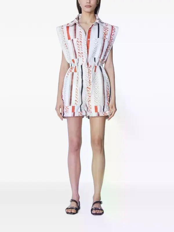 MARIA CHER Benavidez Ursula Printed Playsuit - Neutrals