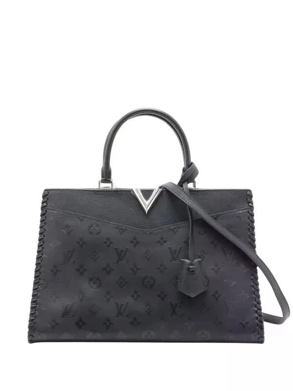 LOUIS VUITTON 2021-2026 Monogram Cuir Plume Very Zipped Tote Satchel - Black