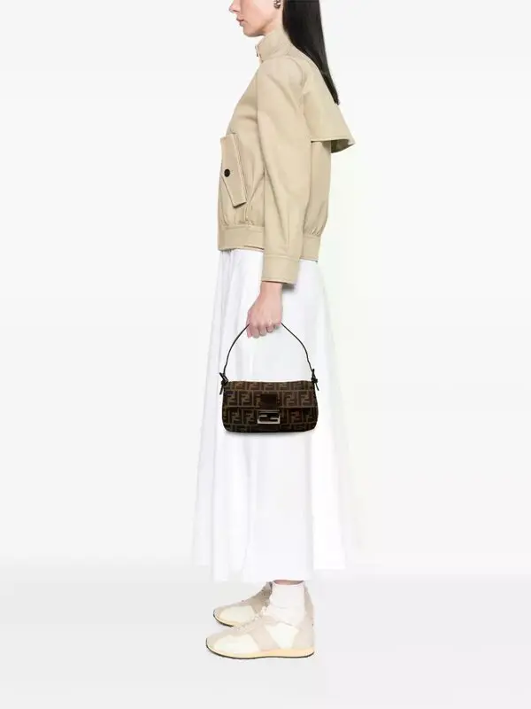 Fendi 2000-2010 Zucca Canvas Baguette Shoulder Bag