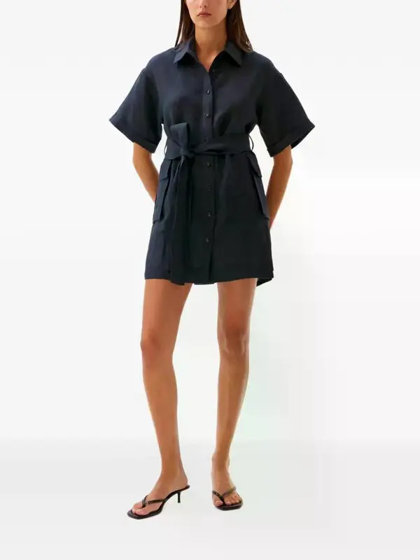 Casa Raki Belen Belted Mini Dress - Blue