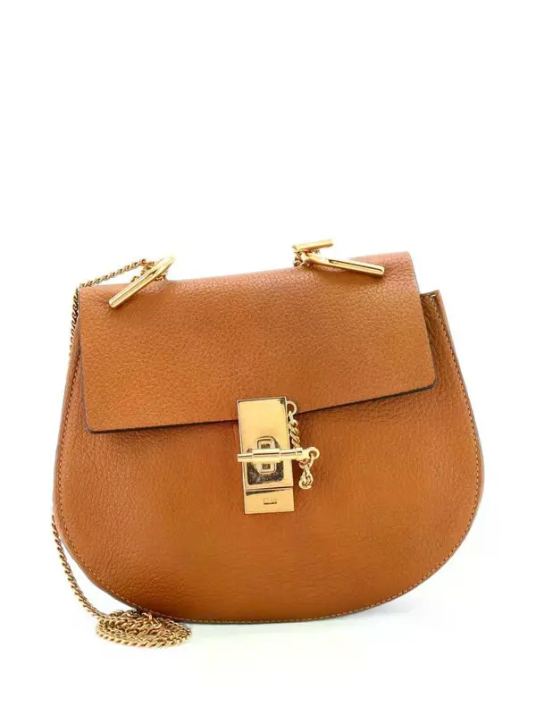 Chloé Drew Leather Small Crossbody Bag - Brown