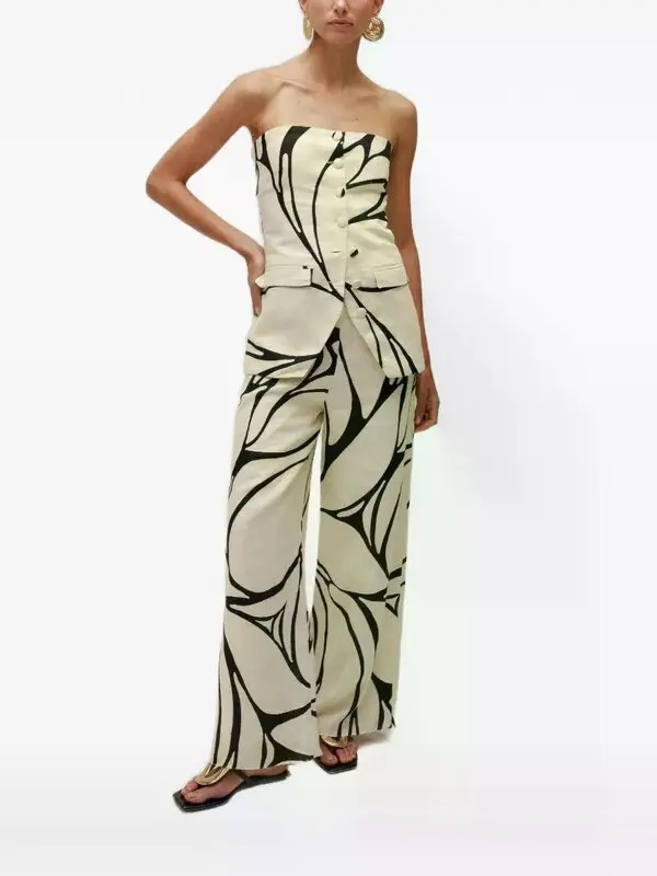 CALA DE LA CRUZ Noah Strapless Graphic-print Vest - Black