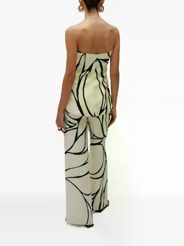 CALA DE LA CRUZ Noah Strapless Graphic-print Vest - Black
