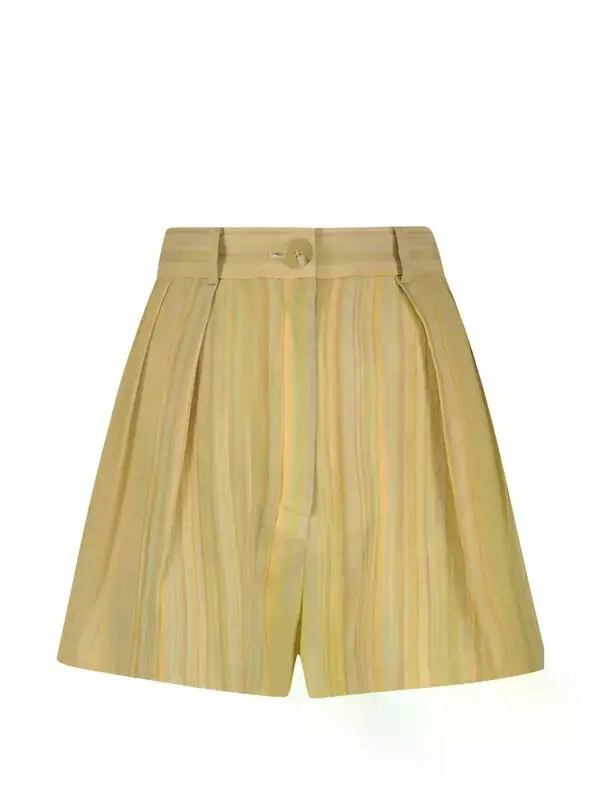 Matthew Bruch Pleated Striped Shorts