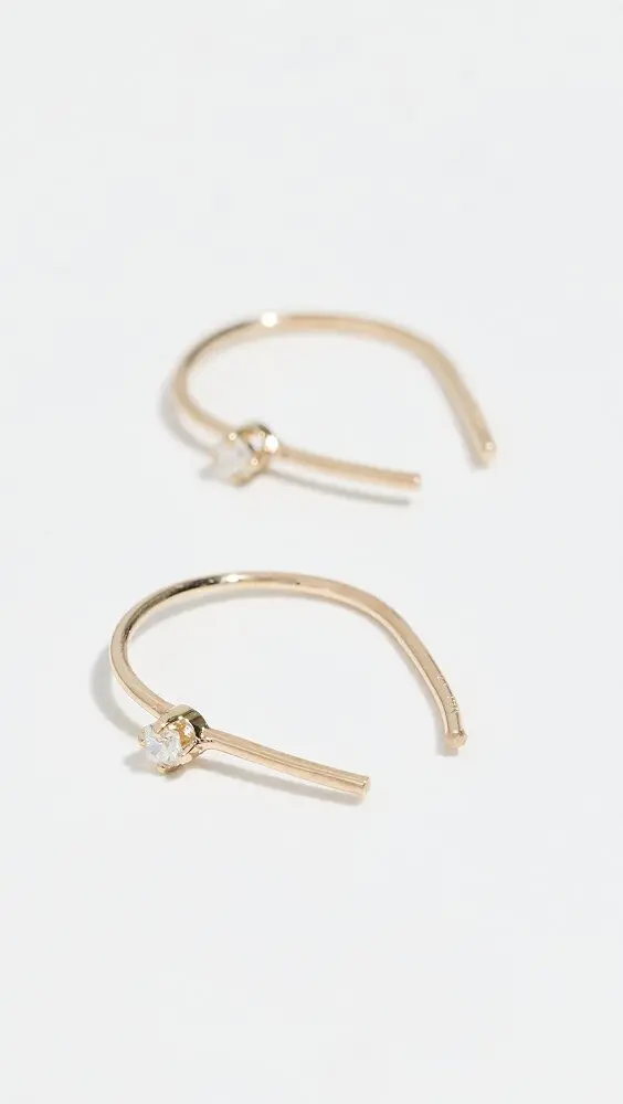 Zoe Chicco 14k Prong Diamond Threader Earrings