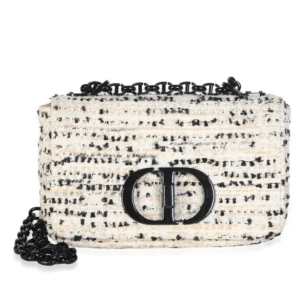 Dior Light Pink Multicolor Tweed Caro Chain Bag - Neutral
