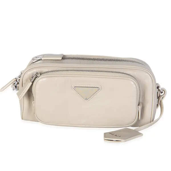 Prada Deserto Antique Nappa Multi-pocket Shoulder Bag - Beige