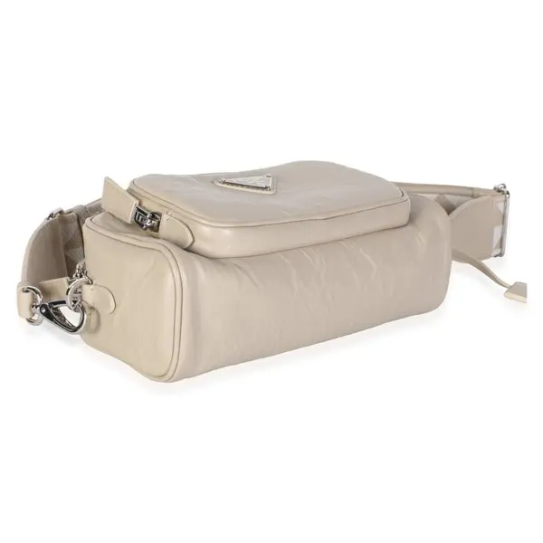 Prada Deserto Antique Nappa Multi-pocket Shoulder Bag - Beige