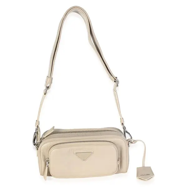 Prada Deserto Antique Nappa Multi-pocket Shoulder Bag - Beige