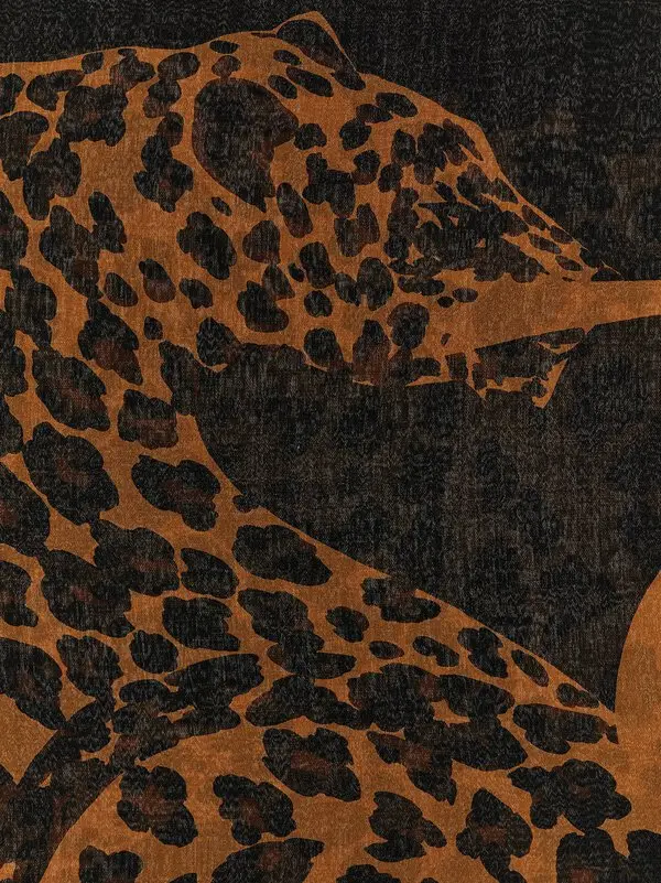 Saint Laurent Cassandre' Scarf With Leopard Pattern