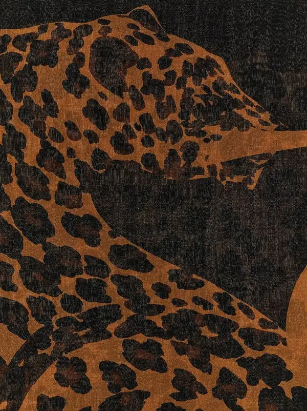 Saint Laurent Cassandre' Scarf With Leopard Pattern