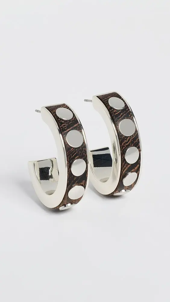 ROXANNE ASSOULIN The Studded Wood Hoop Earrings