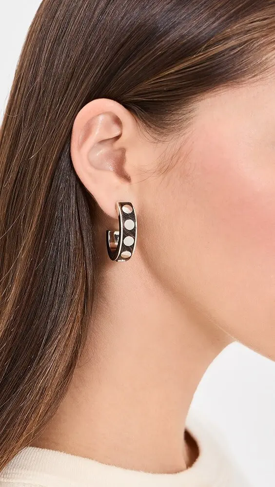 ROXANNE ASSOULIN The Studded Wood Hoop Earrings