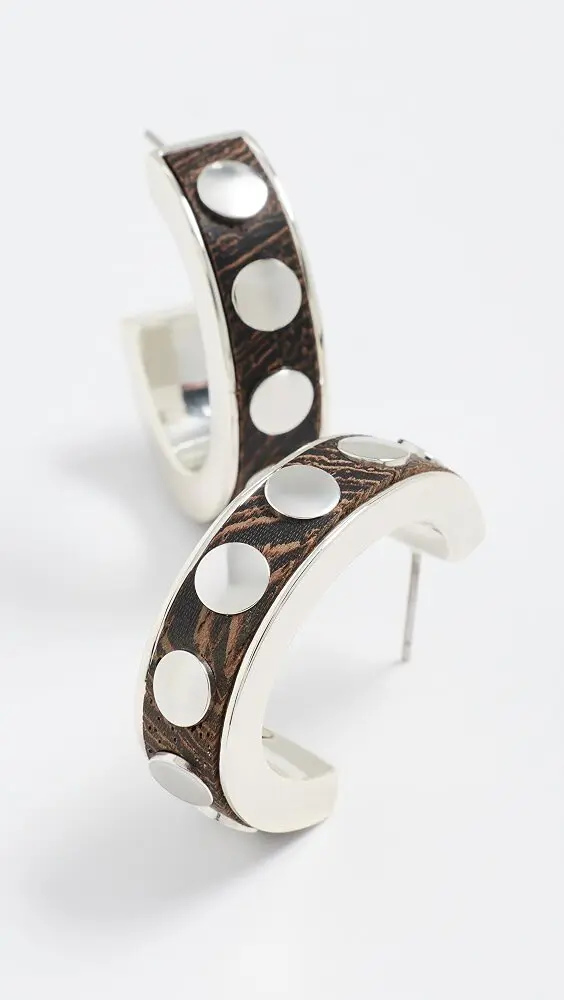 ROXANNE ASSOULIN The Studded Wood Hoop Earrings