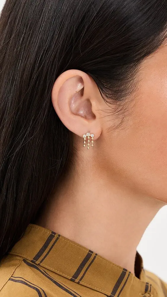 Zoe Chicco 14k Diamond Bead Chain Waterfall Earring