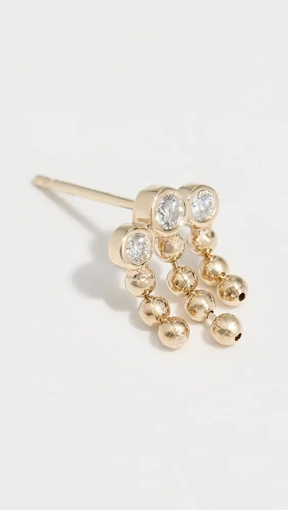 Zoe Chicco 14k Diamond Bead Chain Waterfall Earring