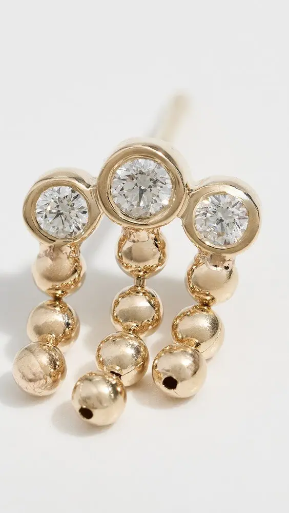 Zoe Chicco 14k Diamond Bead Chain Waterfall Earring