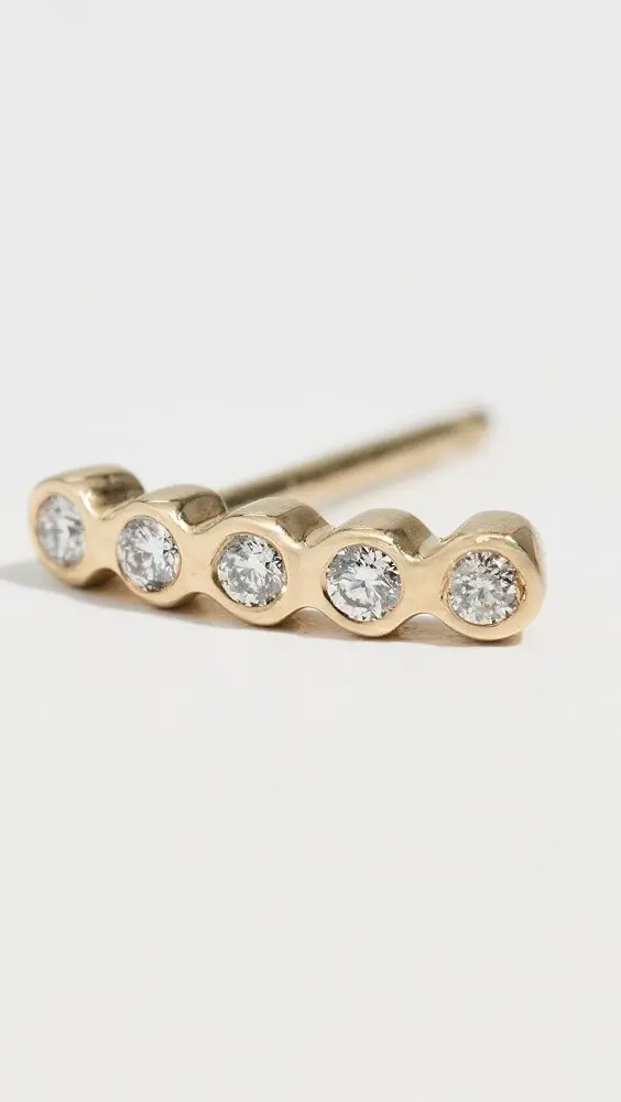 Zoe Chicco 14k Diamond Curved Half Single Hoop Earring