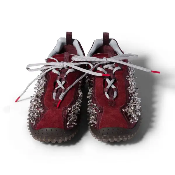 Miu Miu Bubble Embroidered Technical Fabric And Suede Sneakers