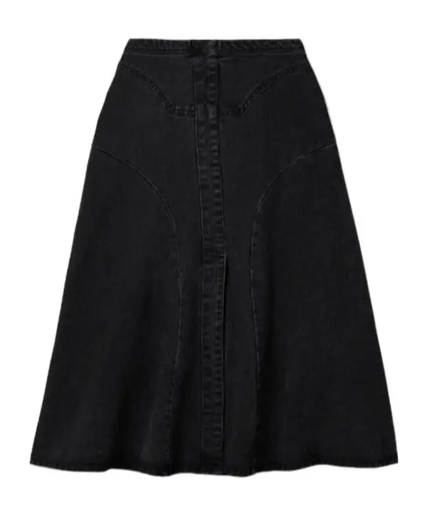 Sea Patchwork Denim Mid-length Skirt