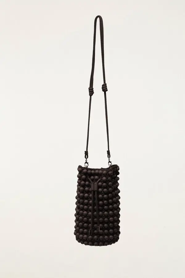 Farm Rio Beaded Macrame Bucket Bag