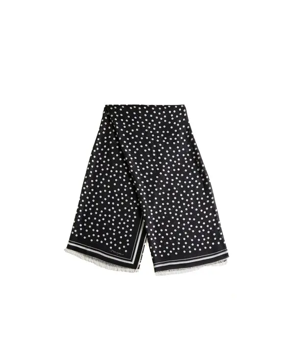 Dolce & Gabbana Dolce Gabbana Polka Dot Printed Frayed Edge Scarf