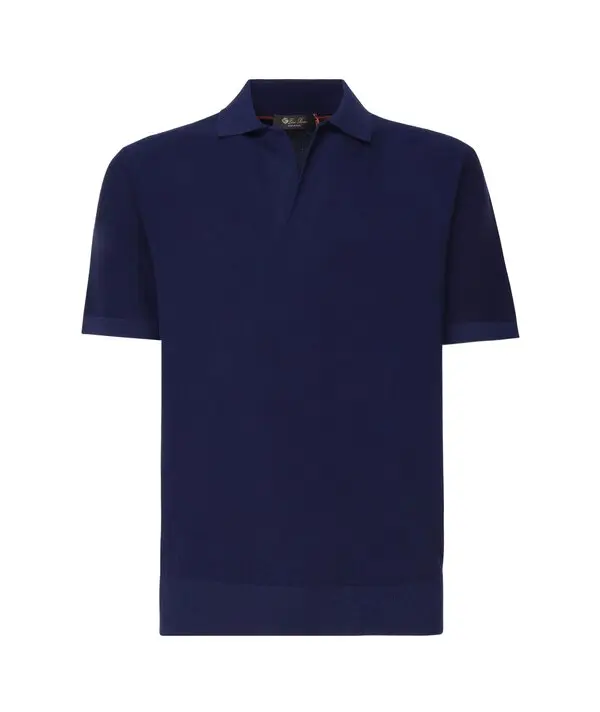Loro Piana Buttonless Piqué Polo Shirt - Black
