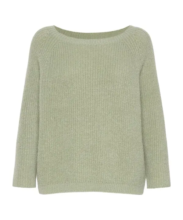 Max Mara Ribbed Crew Neck Knitted Jumper - Sage Green
