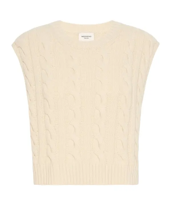 Max Mara Clown Cable-knit Knitted Top - Ice