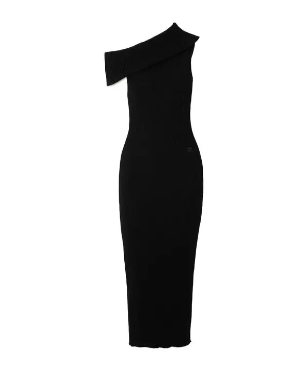 COURREGES Courrèges Twist Rib-knit Long Dress