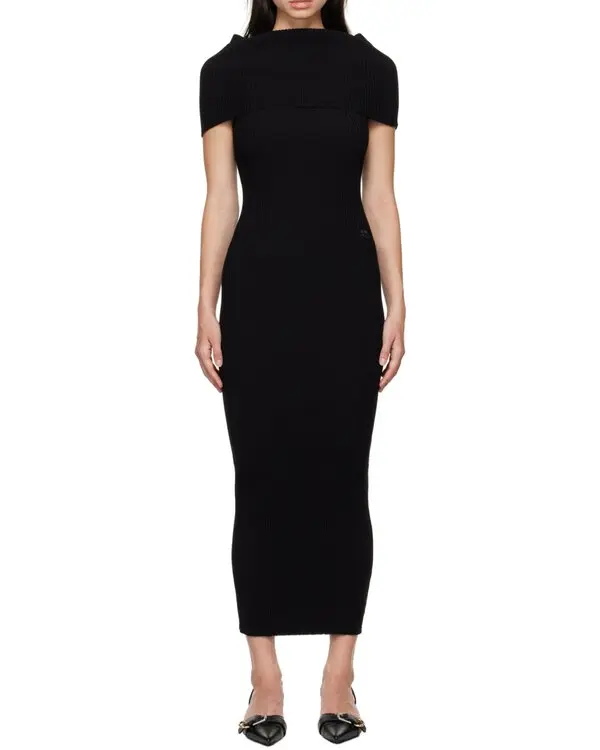 COURREGES Courrèges Twist Rib-knit Long Dress