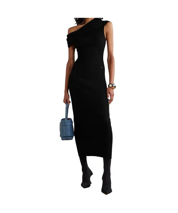 COURREGES Courrèges Twist Rib-knit Long Dress