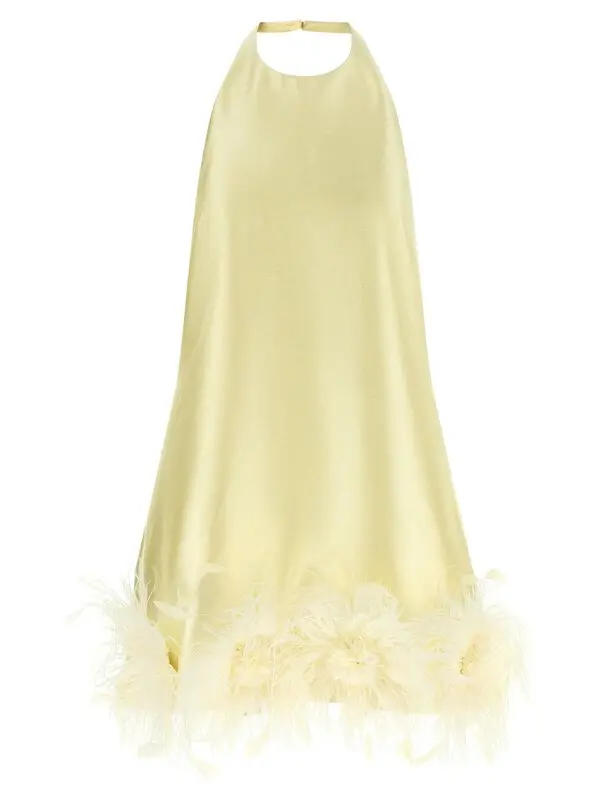 SELF-PORTRAIT Feather Dress - Yellow