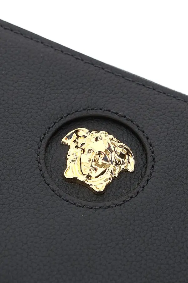 Versace Logo Detailed Zipped Wallet