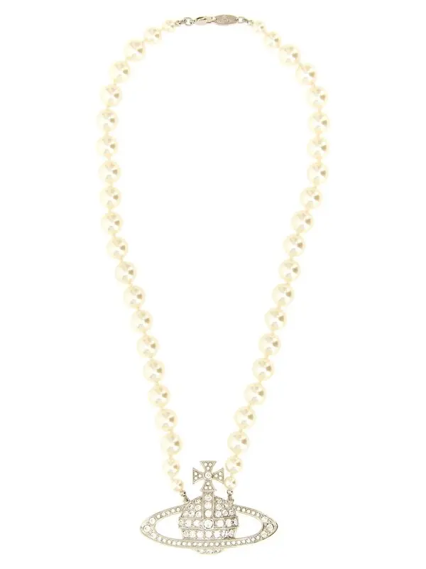 VIVIENNE WESTWOOD Man. Bas Relief Pearl' Necklace - Silver