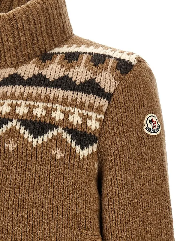 Moncler Geometric Bouclé Cardigan