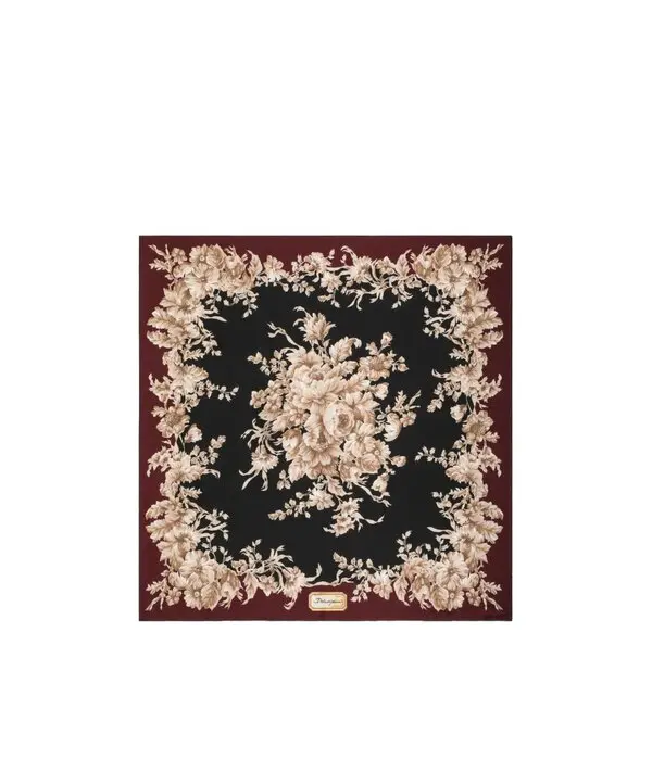 Dolce & Gabbana Floral-border Silk Scarf - Multicolor