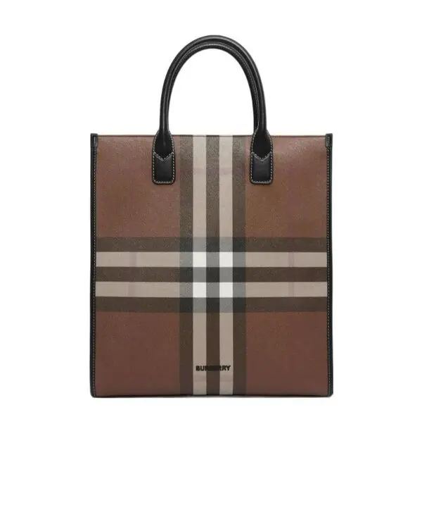 Burberry Denny Checked Tote Bag